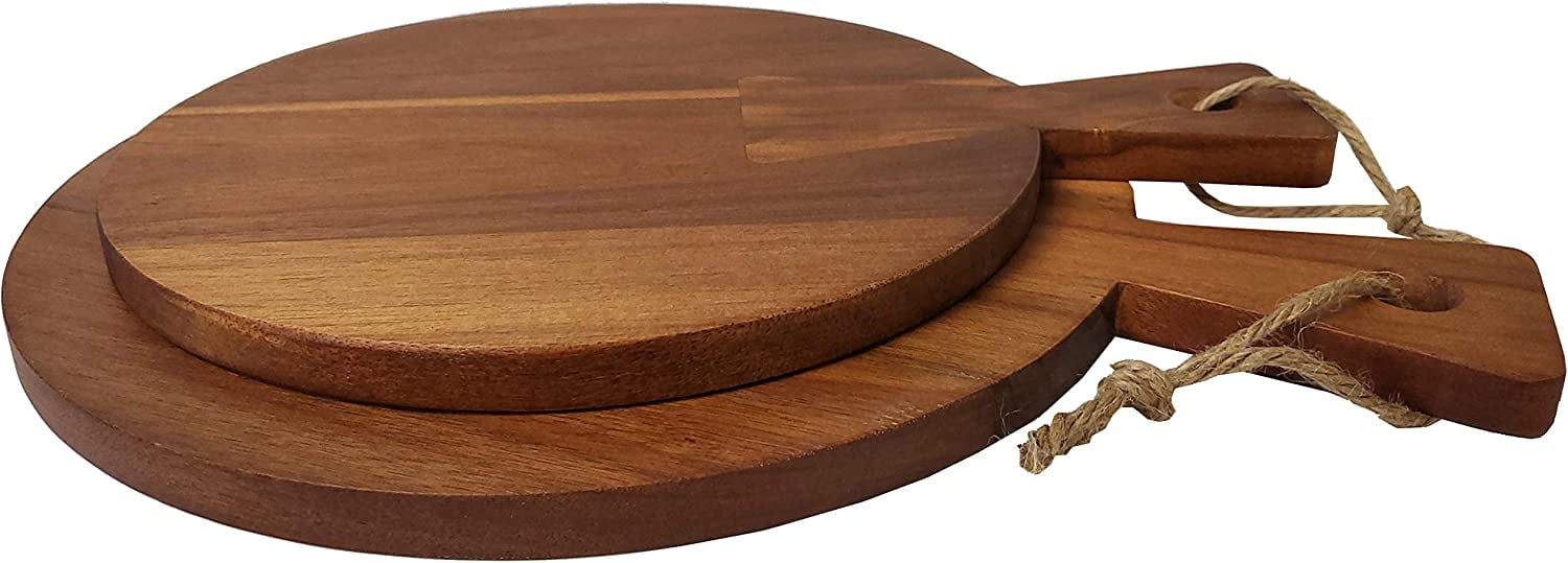 Denmark Acacia Venessa Round Wood Cutting Board Set (Set of 2 ...