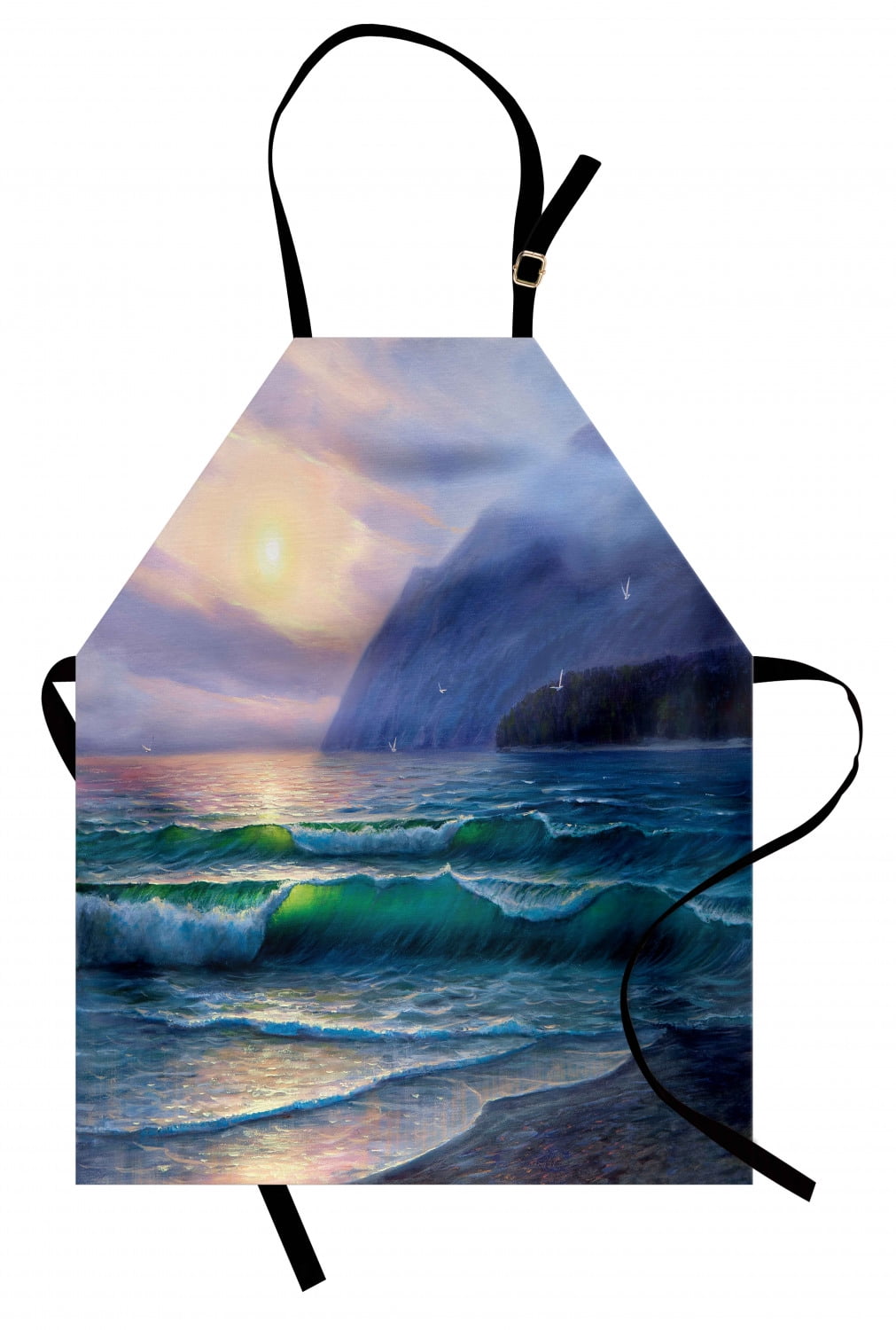 Nature Apron Ocean Waves in the Morning an Sun Sky above Mountain Foggy ...