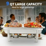 PRIJESSE Chafing Dish 4 Packs 9Qt Foldable Rectangular Chafer Set ...