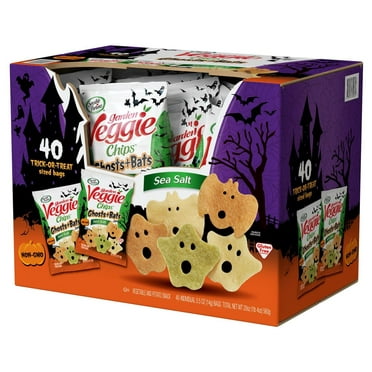 Sensible Portions Halloween Crunchy Sea Salt Veggie Snack Chips, Ghosts ...