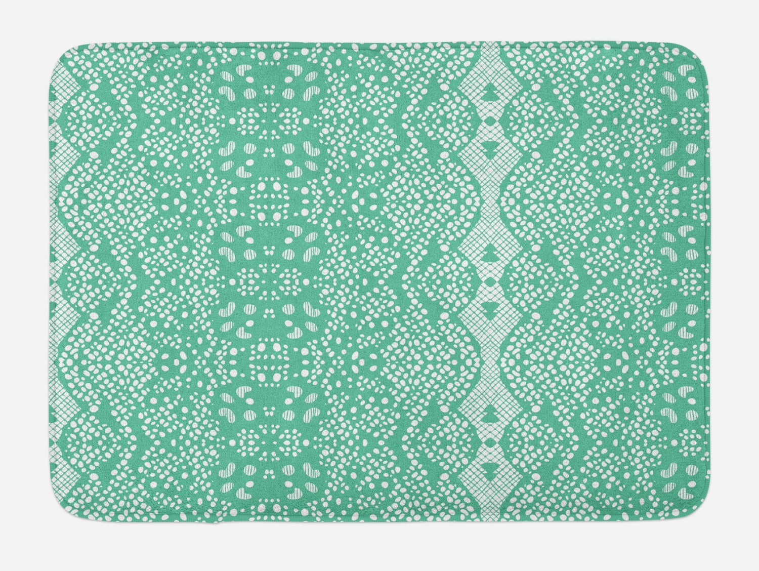 Mint Bath Mat, Classic Lace Pattern with Details Shabby Chic Feminine ...