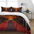 4 Piece Duvet Cover Set Queen, Autumn Natural Path Scenery Soft ...