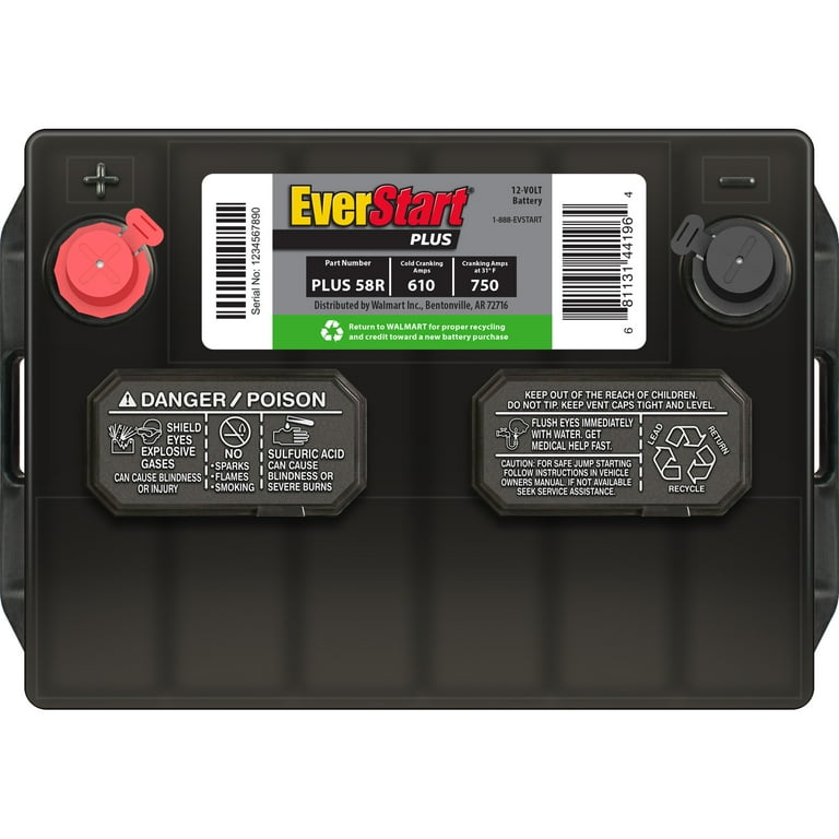 Everstart Plus Lead Acid Automotive Battery Group 58r Ring RPPL1000