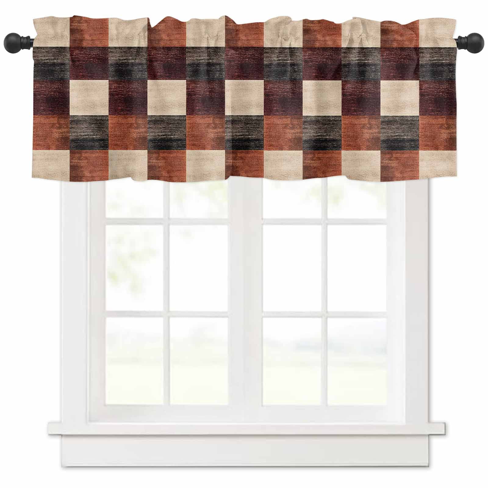 Click here for Yry Homeee Rod Pocket Window Valances Modern Brown... prices