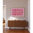 Affixzi Quote Print, Pink & Red Inspirational Wall Art, Fun and Games ...