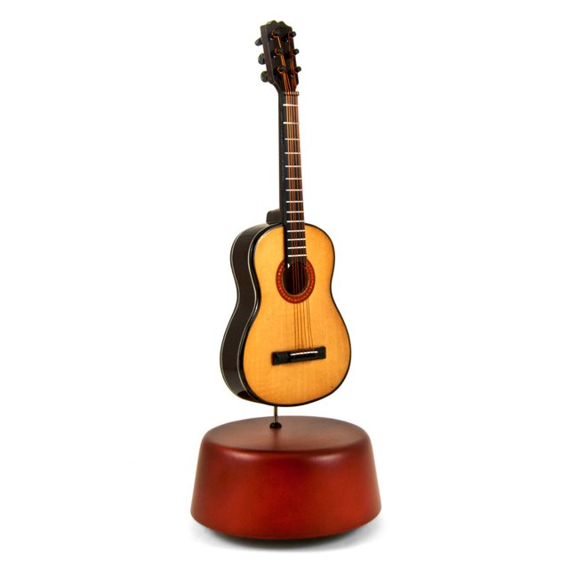 Amazing 18 Note Miniature Acoustic Guitar With Rotating Musical Base ...