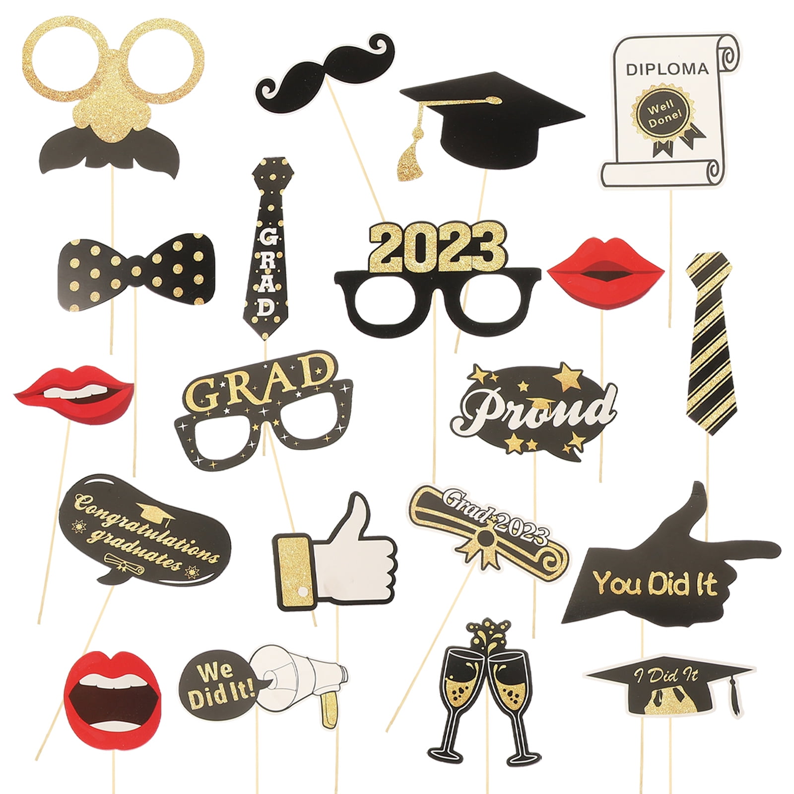 20pcs 2023 Graduation Photo Booth Props Graduation Decorations Party ...
