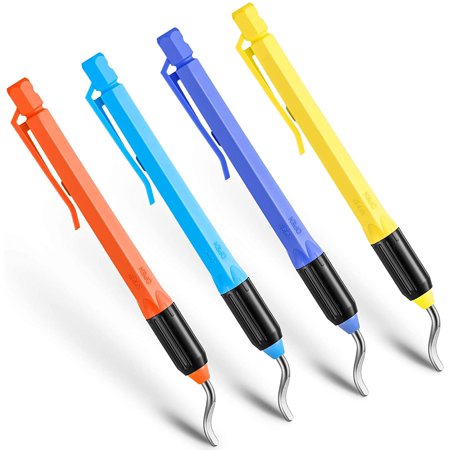 4 Pieces Deburring Tool Plastic Rotary Burr Removal HSS Blades Swivel ...