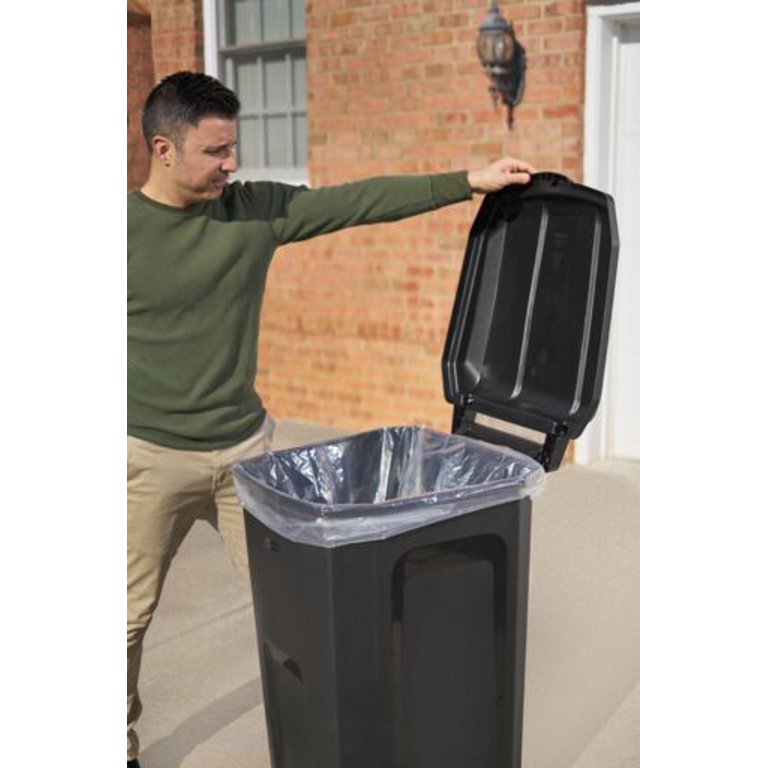 Black Outdoor Trash Can