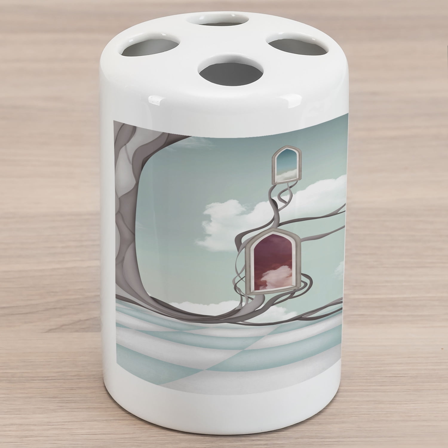 Magic Ceramic Toothbrush Holder, Colored Mirrors over Tree Branch ...