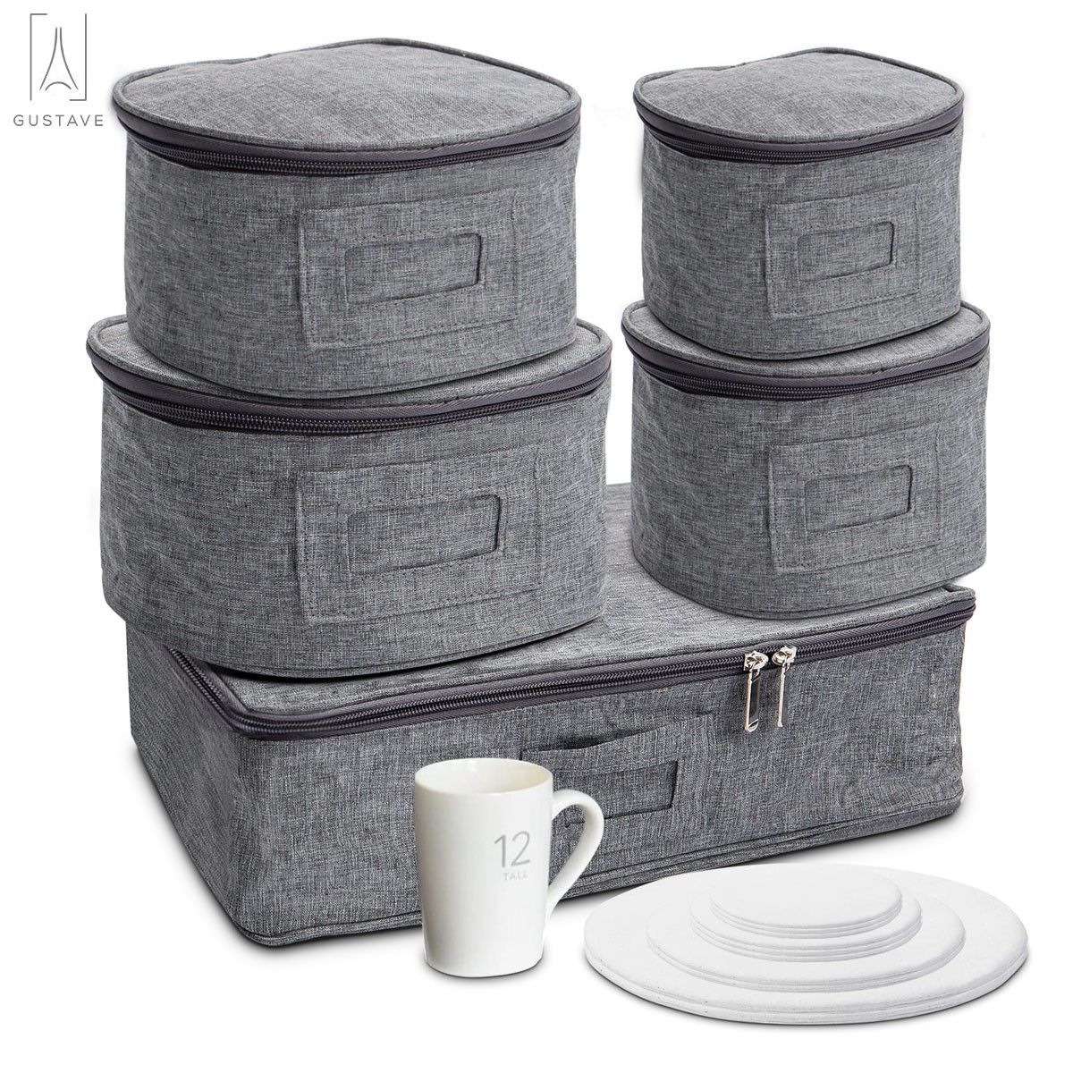 Gustavedesign 5 Piece Dinnerware Storage Set for Dinnerware Storage and ...