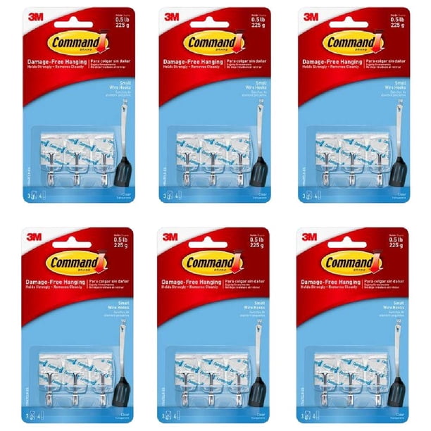 3M 17067CLR Command Small Wire Hooks Adhesive for Utensils Clear 3 ...