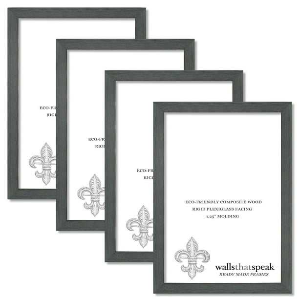 8x10 Slate Gray Picture Frame for Puzzles Posters Photos or Artwork (4 ...