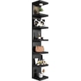 2 Pack 6-Tier Vertical Wall Shelf Unit with Rechargeable Led Light ...