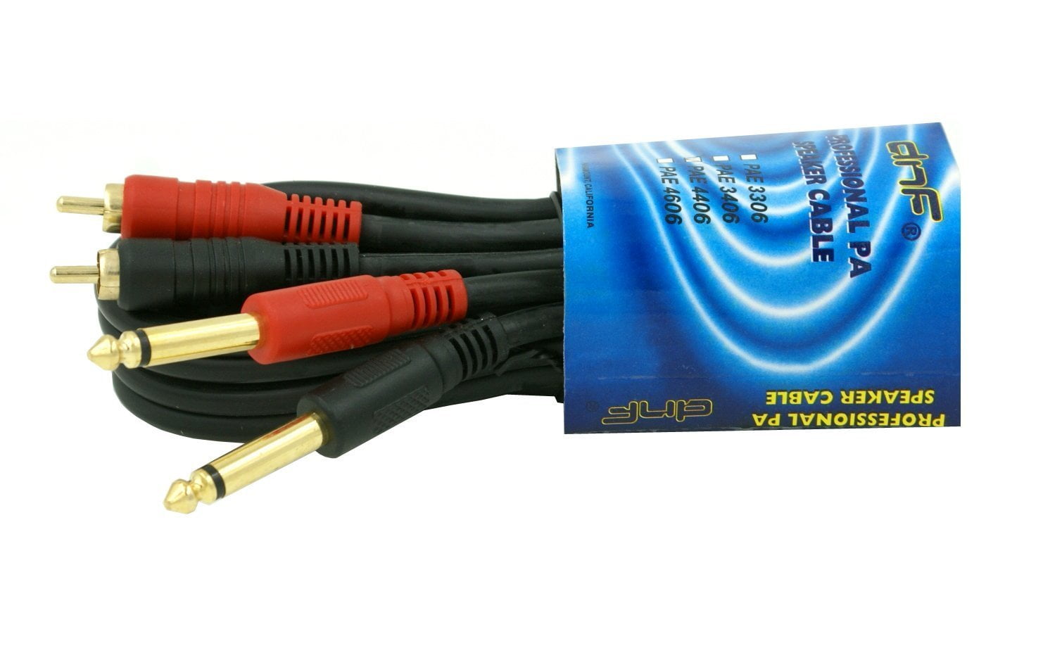 NEW 6 FT DUAL 1/4" TS MONO MALE PLUG TO 2 RCA MALE JACK SHIELDED AUDIO ...