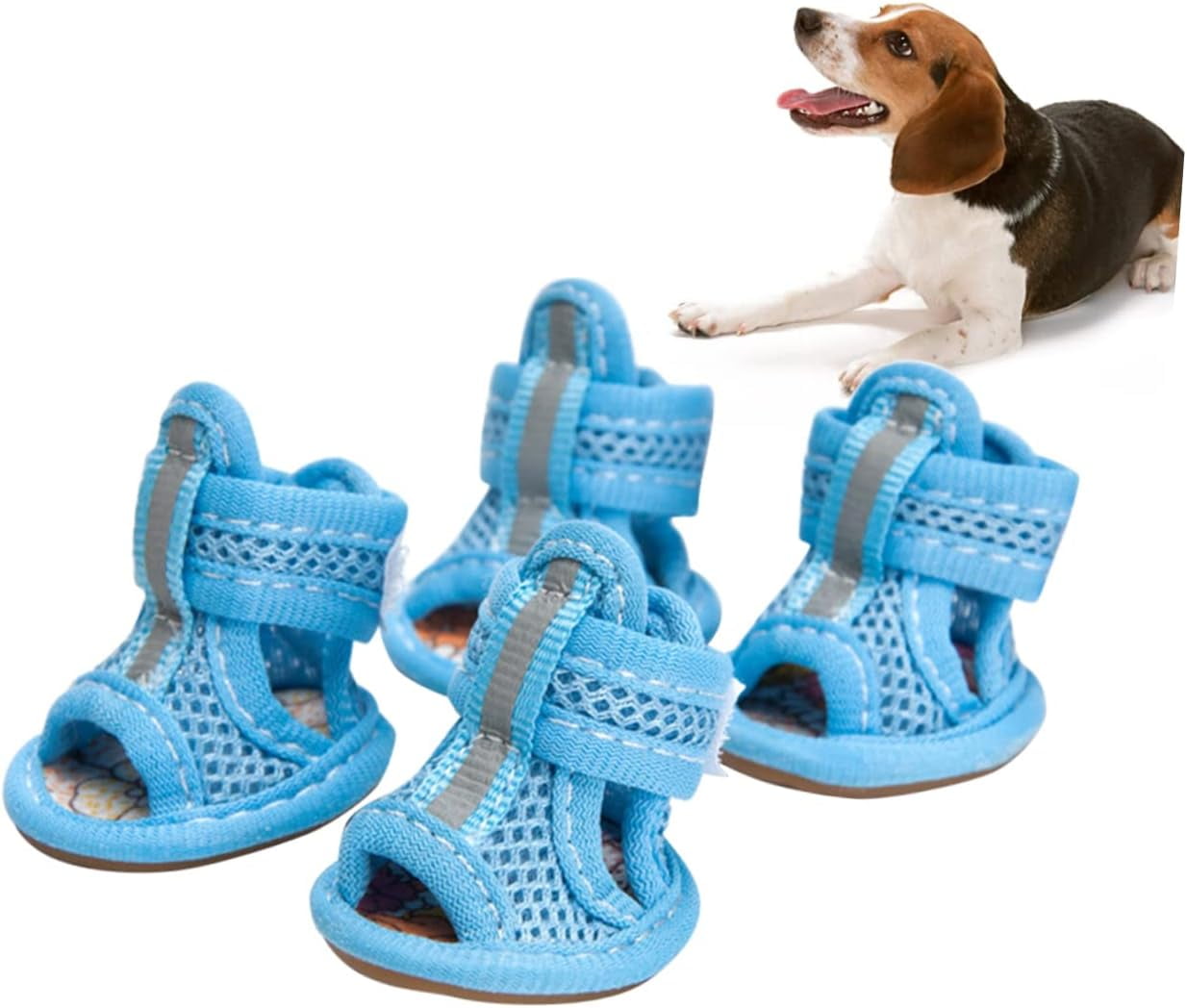 4pcs Blue Boots Water Proof Boots Summer Sneakers Dog Anti- Slip Shoes ...