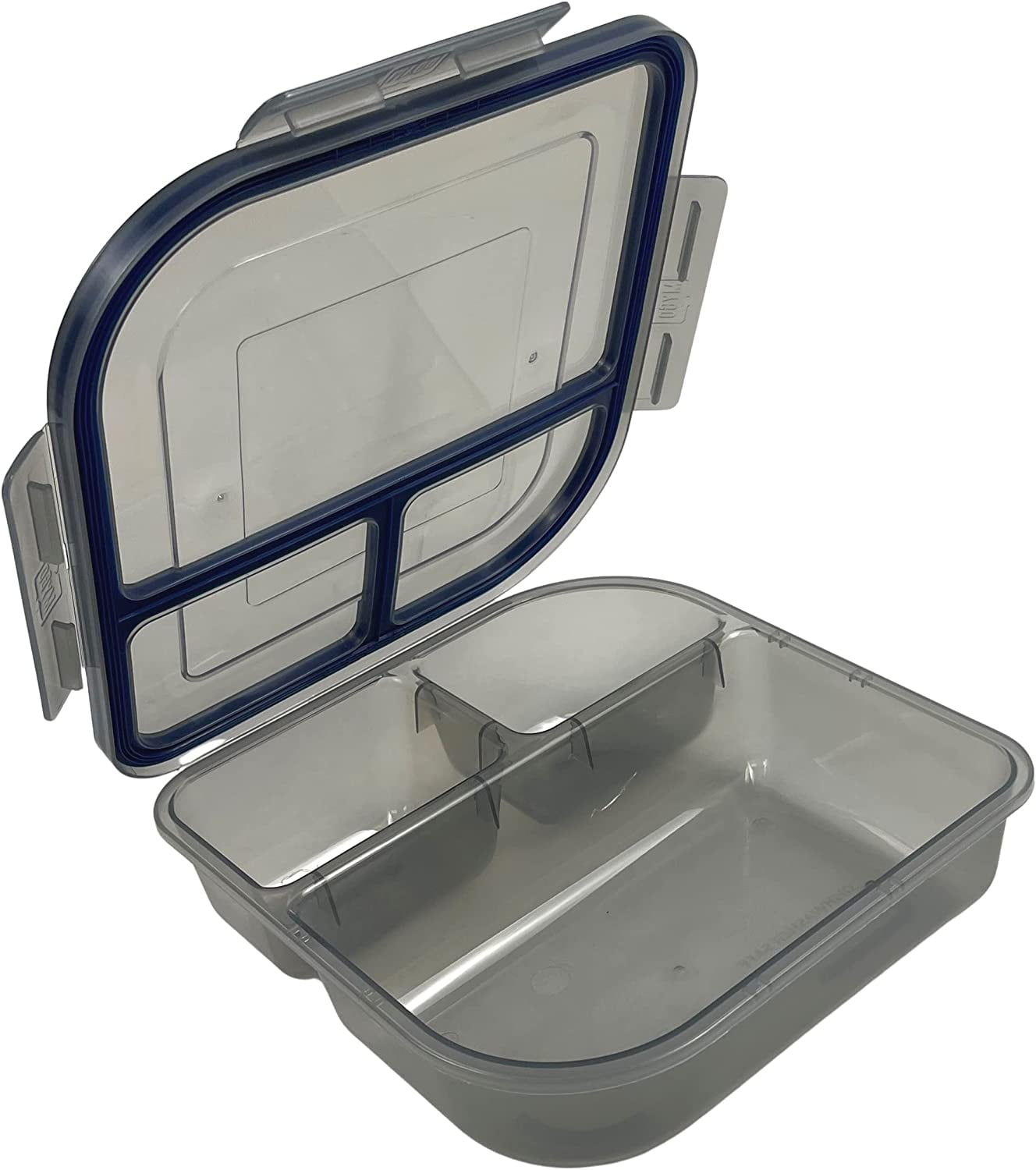 MyGo Container Small To-Go 3-Compartment Food Container, 8" x 8" x 2-1/ ...