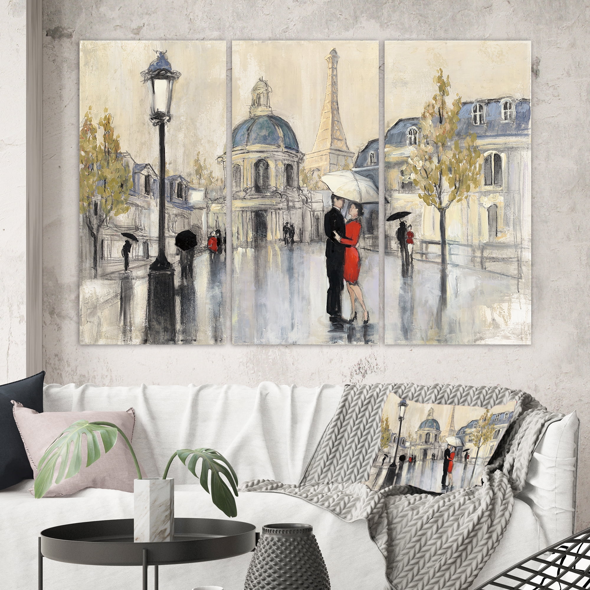 Click here for Designart - Love In Paris I - Romantic French Coun... prices