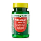 (3 pack) Spring Valley Potassium Dietary Supplement Caplets for Heart ...