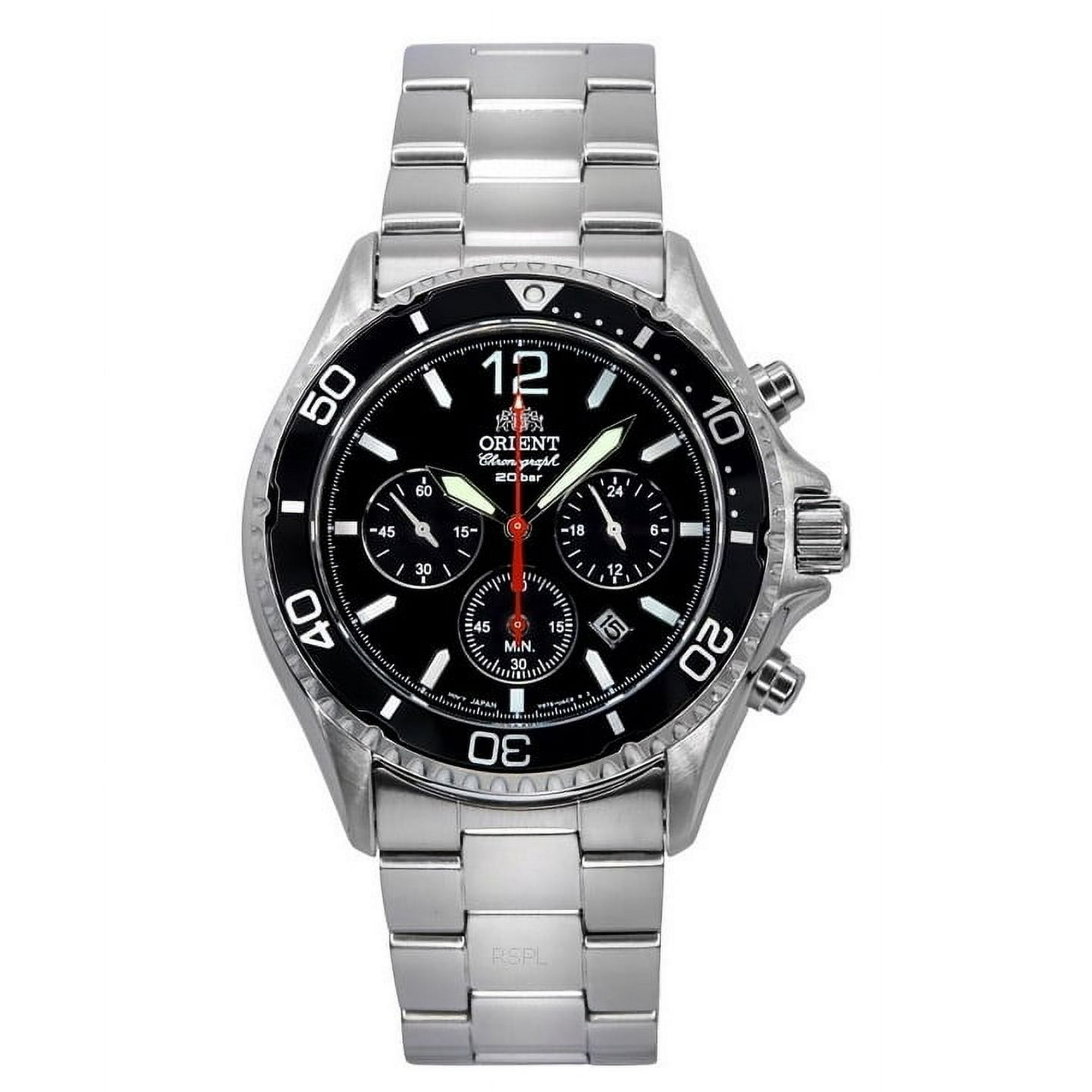 Click here for Orient Chronograph Stainless Steel Black Dial Sola... prices