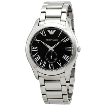 Emporio Armani Men's Chronograph Classic Black Leather Strap Analog ...