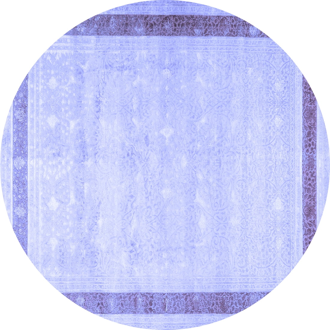 Ahgly Company Indoor Round Persian Blue Traditional Area Rugs, 8' Round ...