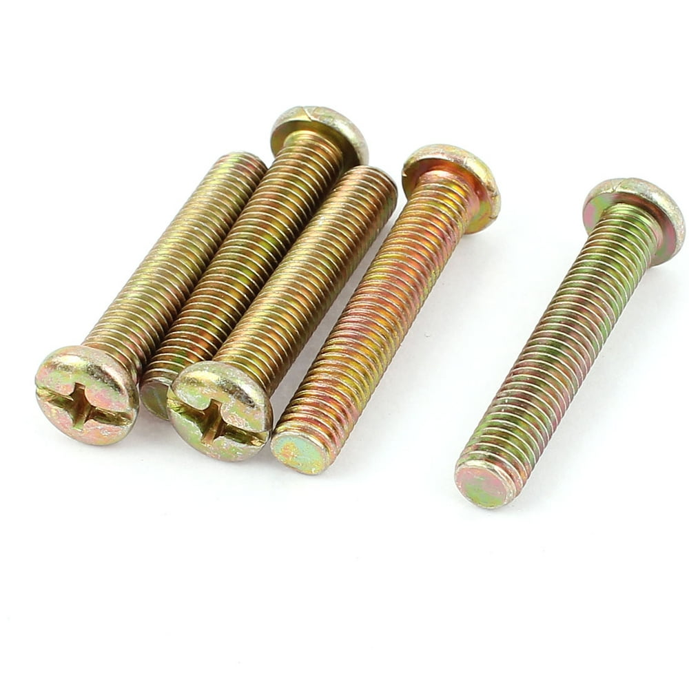 Uxcell M8 x 45mm Full Thread Crosshead Round Head Machine Screw Bolt (5 ...