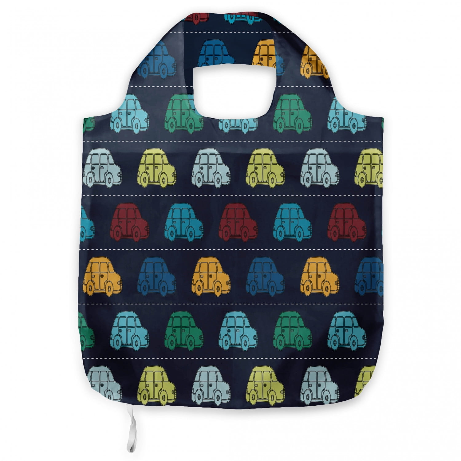 Cars Shopping Tote Bag, Mini Vintage Vehicles on the Road Driving Cars ...