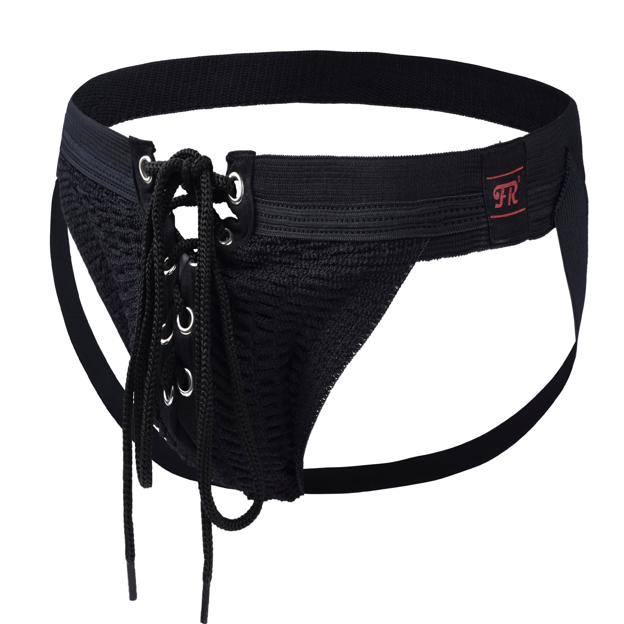 Mizok Mens Jockstraps Sexy Briefs Comfort Breathable Underwear Black Xl