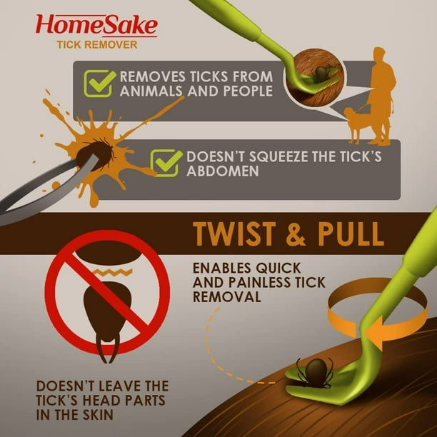 Tick Removal Tool for Dogs, Cats and Humans | Removes Entire Head ...