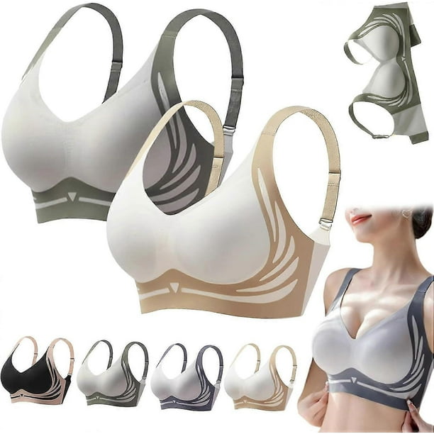 Super Gather Bra Wireless Push-Up Bra, Comfortable Lifting Anti-Sagging ...