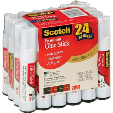 Scotch All Purpose Permanent Glue Stick, 0.28 oz, Ideal for Photos, 24 ...