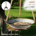Alpine Corporation 16" Round Hanging Rustic Metal Bird Feeder, Silver ...