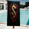 Medieval Fantasy Design Towel - Golden ' S ' Emblem Dark Background ...