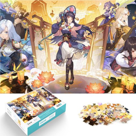 Genshin Impact Raiden Shogun 1000 Piece Circular Puzzle Brain Intelligence Challenge 26.5"x26.5 ...