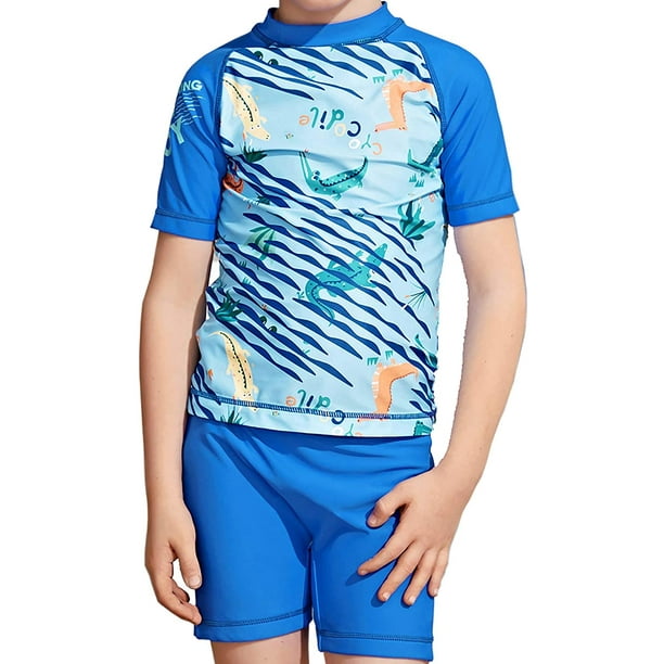 AIMTYD Rash Guard Toddler Boys Swimsuit Two Piece Swimwear Kids Sunsuit ...