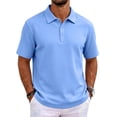 Mens Polo Shirts Short Sleeve Waffle Knit Textured Collared Shirt 2026 ...