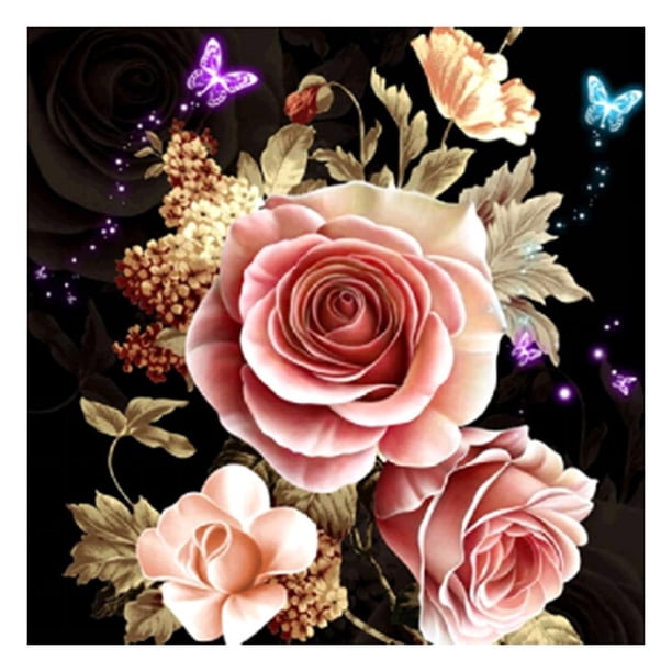 Cuadros Decorativos 5D Flores Diamante Pintura Bordado DIY Punto de ...