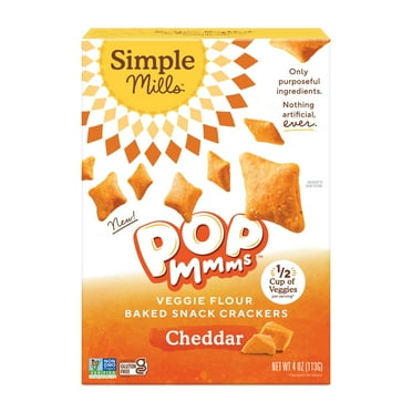 Simple Mills Cheddar Pop Mmms, Gluten-Free Baked Snack Crackers, 4 oz ...