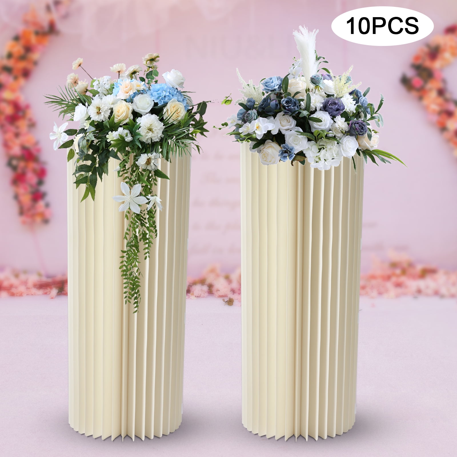 Miumaeov Foldable Cardboard Centerpiece Display, Cylinder Flowers Stand ...