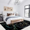 Abstract Colorful Lines Area Rugs, Retro Multicolor Stripe Design ...
