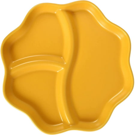 Ceramic Divided Plate Flower Shape 3 Compartment Dinner Plate Porcelain ...