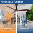 52-Inch Walnut Ceiling Fan with no Light: Indoor/Outdoor Use Hanging ...