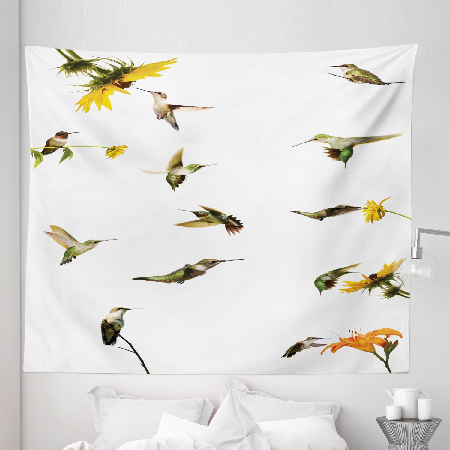 Hummingbirds Tapestry, Illustration of Hummingbirds in Motion and at ...