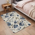 Blue Gray Spring Floral Front Door Mat Indoor Entrance, Vintage ...