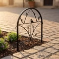 kowaku Wrought Iron Fence Panel Rust-Resistant Decorative Garden Border ...