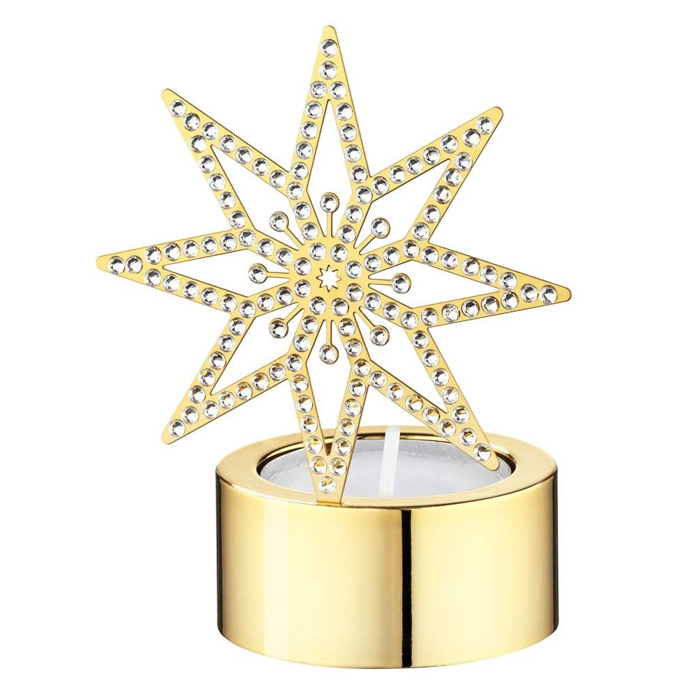 Swarovski Clear Crystal Candle Holder TEA LIGHT GOLDEN STAR #5030478 ...