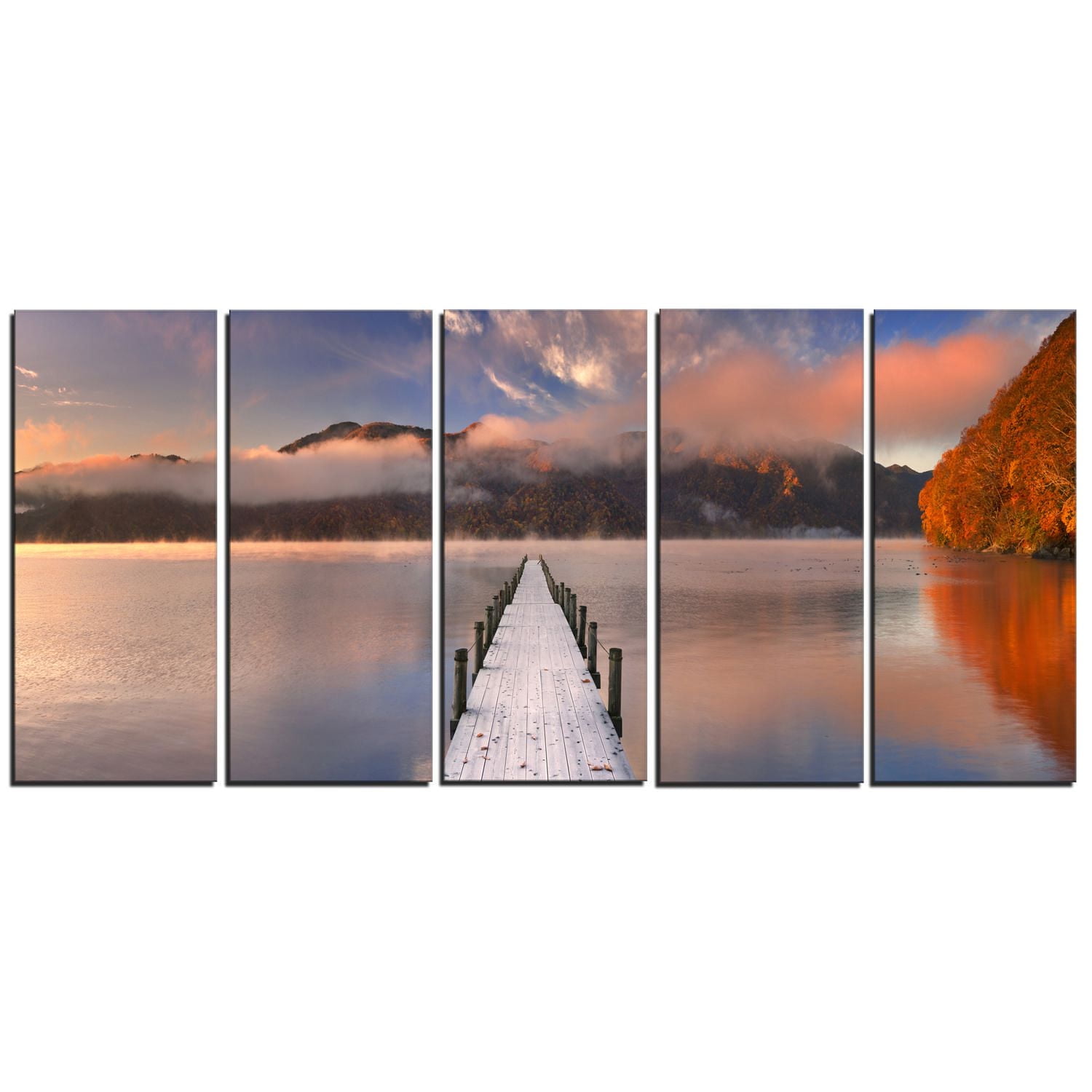 Click here for Designart Design Art Jetty In Lake Japan Canvas Pr... prices