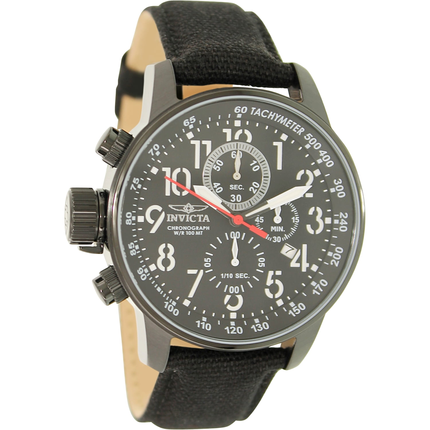 Invicta Men's I-Force 1517 Black Leather Swiss Chronograph Dress Watch ...