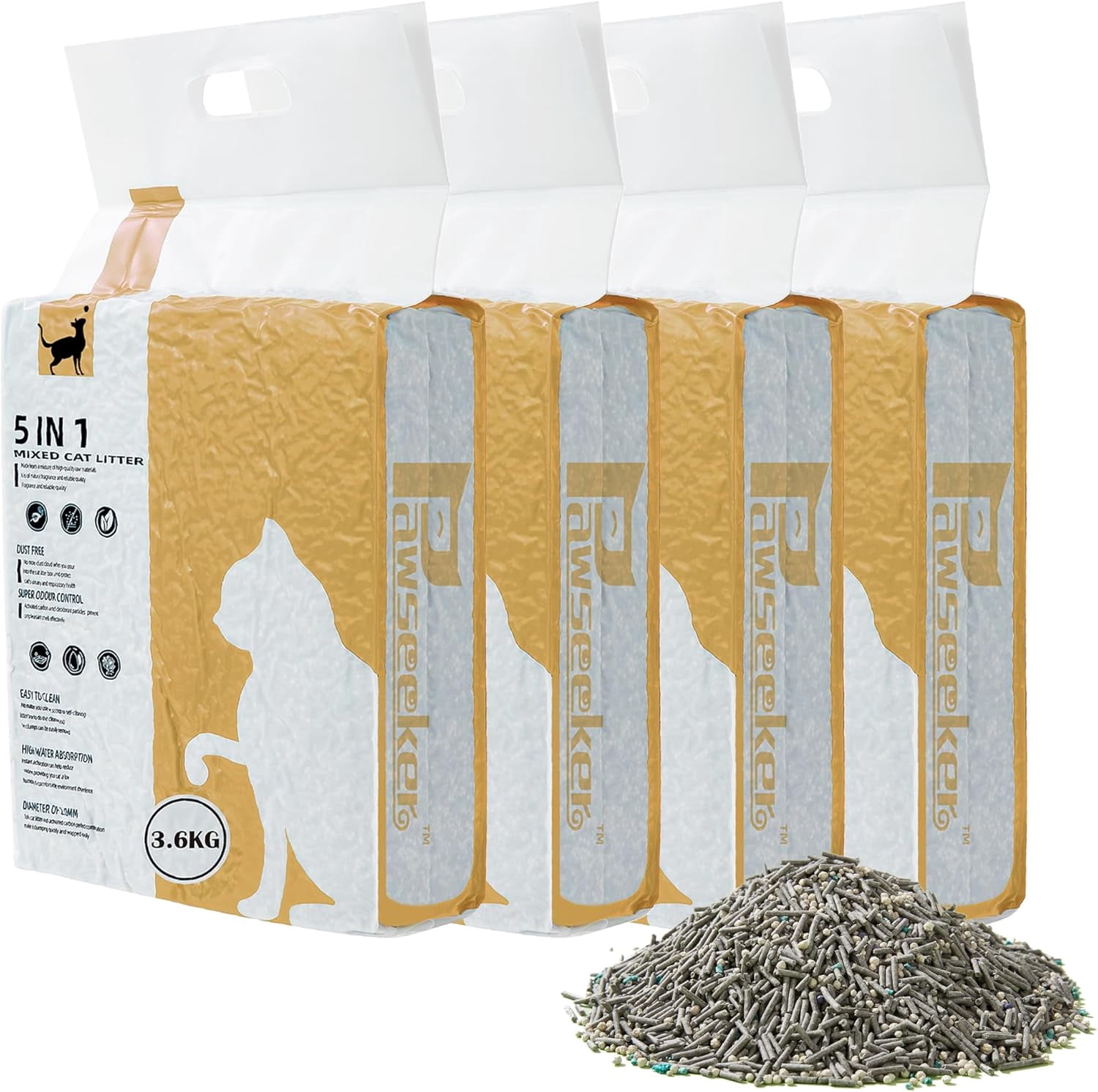AIR-5 in 1 Clumping Cat Litter, Flushable Tofu & Activated Charcoal ...